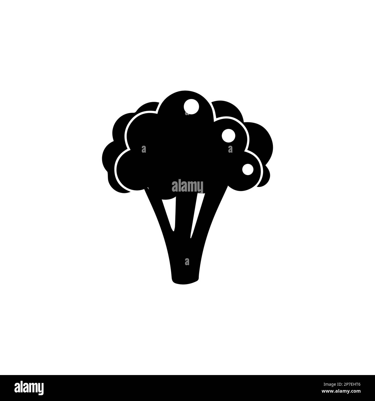 Broccoli icon vector, filled flat sign, solid pictogram isolated on ...