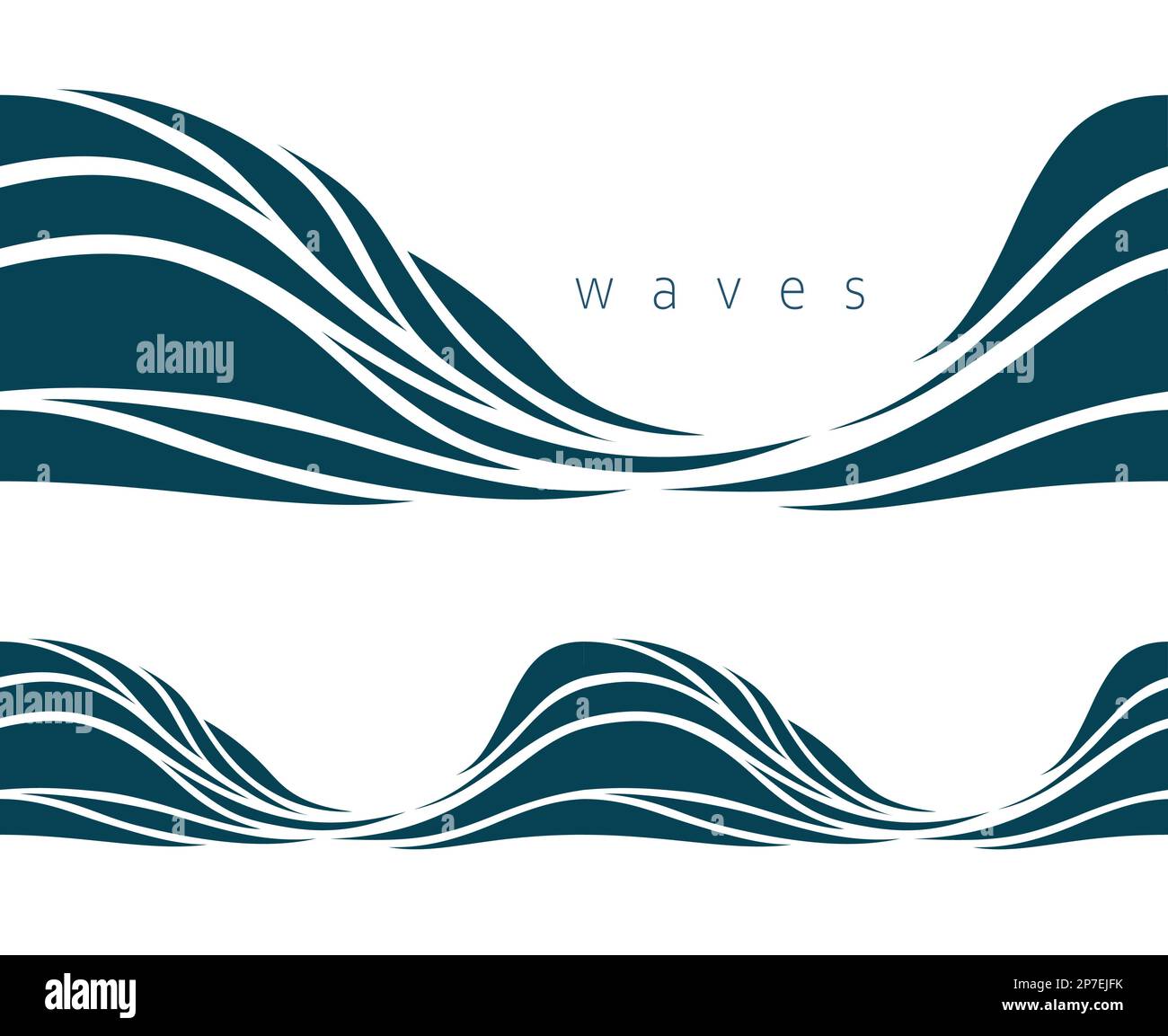 Seamless beautiful waves. Vector marine pattern Stock Vector Image ...