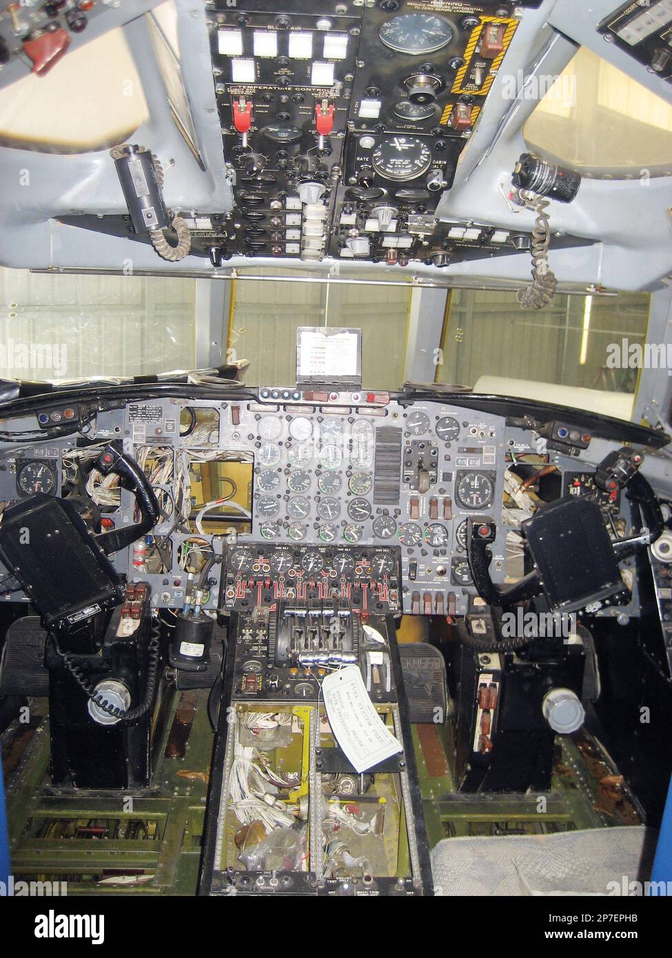 The cockpit of a Lockheed JetStar that was once used to fly President ...