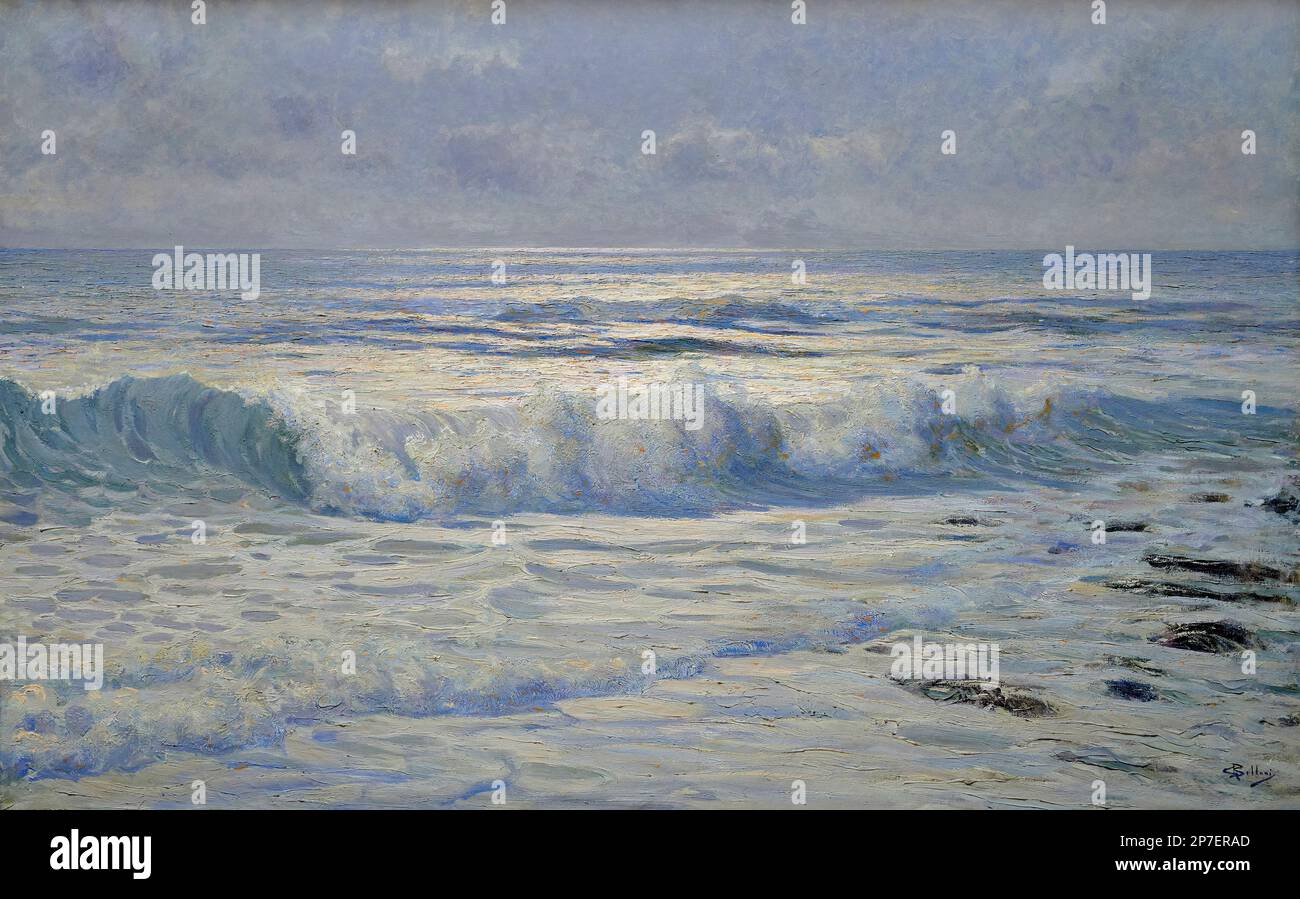 Mareggiata - olio su tela - Giorgio Belloni - ultimi anni del XIX ...