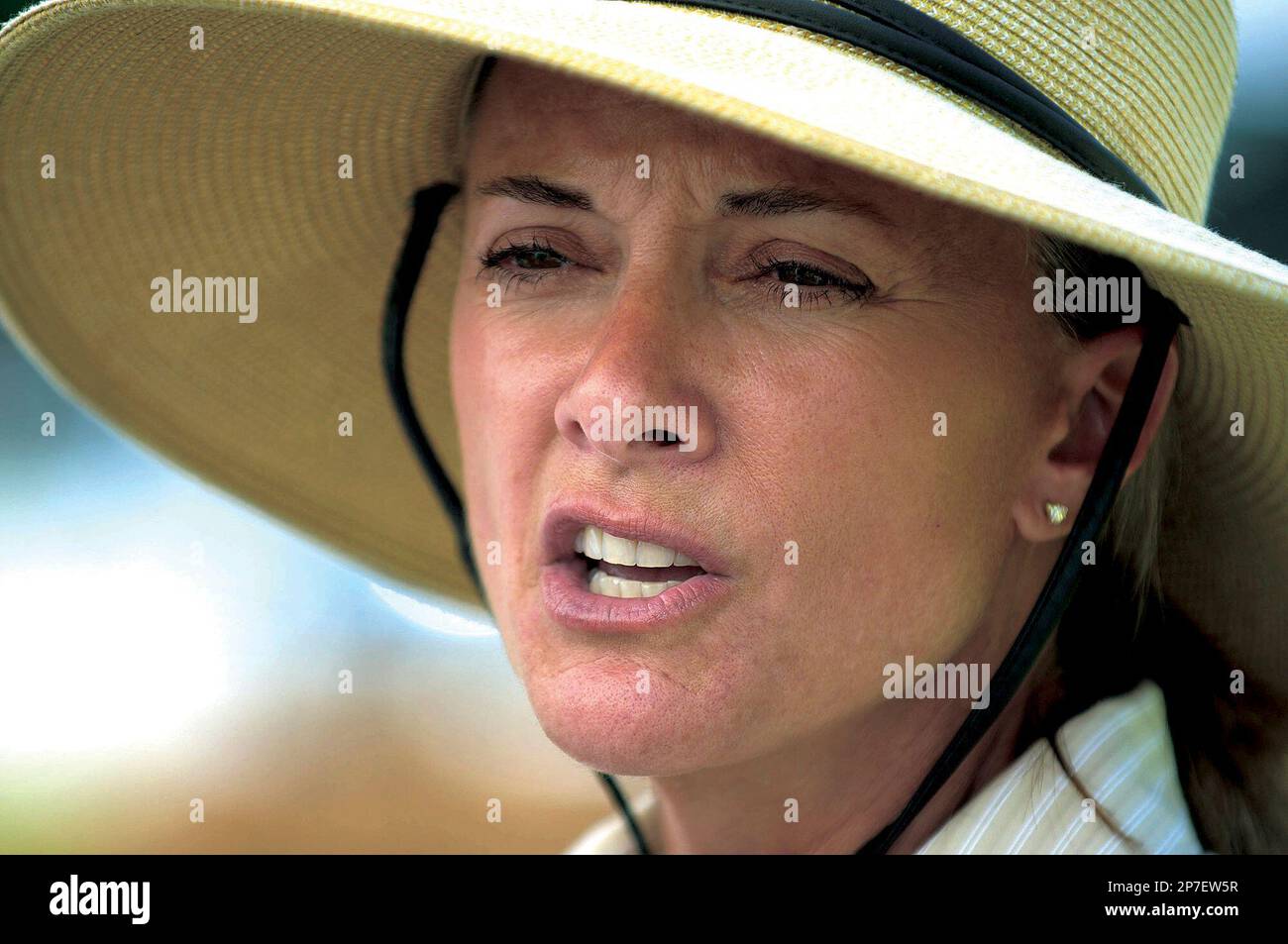 Kim Harris speaks, Saturday July 24, 2010, during a ceremony to start ...