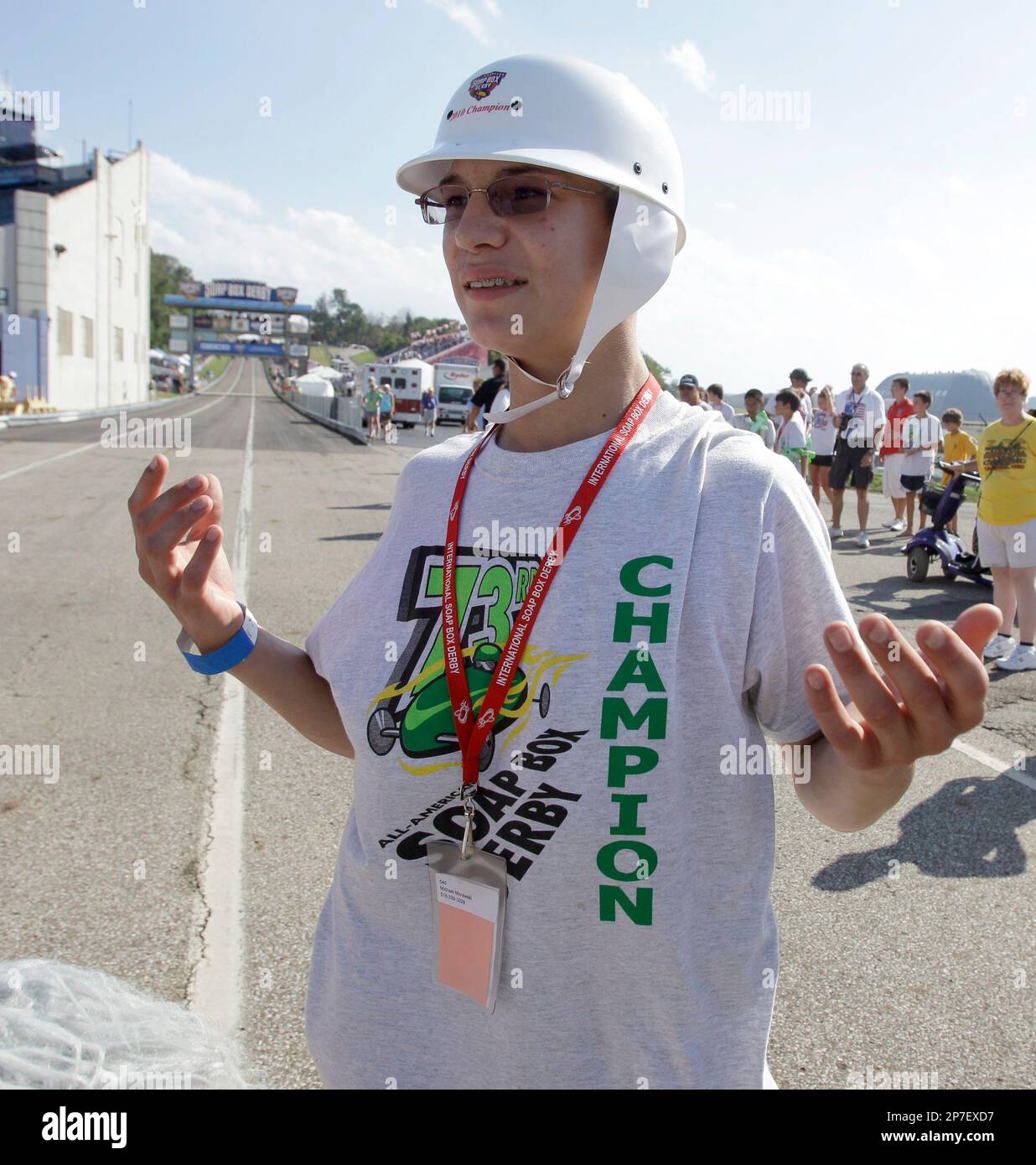 Michael Morawski of Guilderland, NY reacts after winning the Rally ...