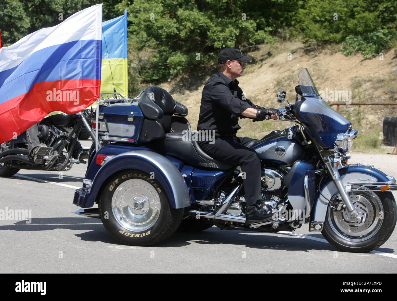 Russian Prime Minister Vladimir Putin rides Harley Davidson Lehman ...