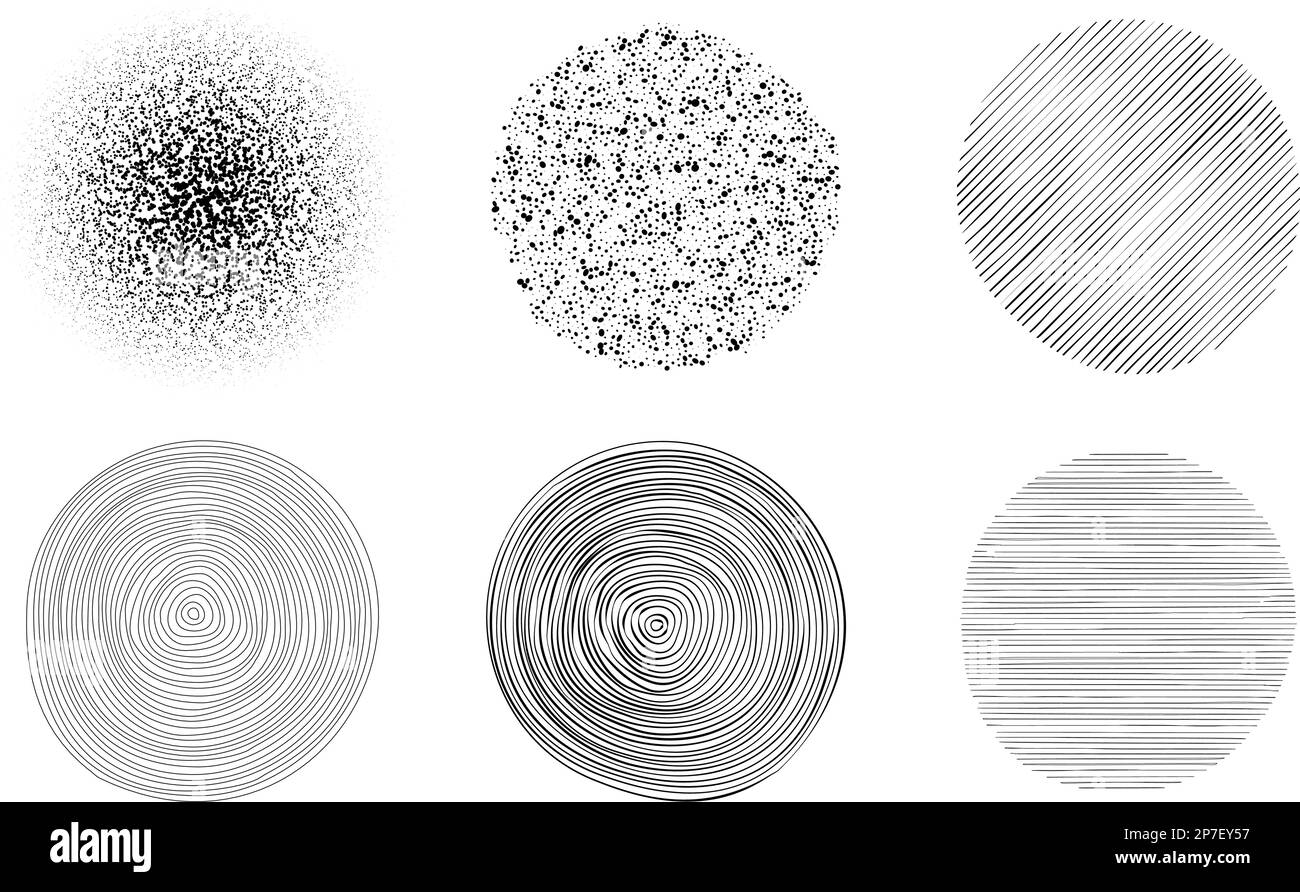 collection of abstract handdrawn circular design elements, vector ...