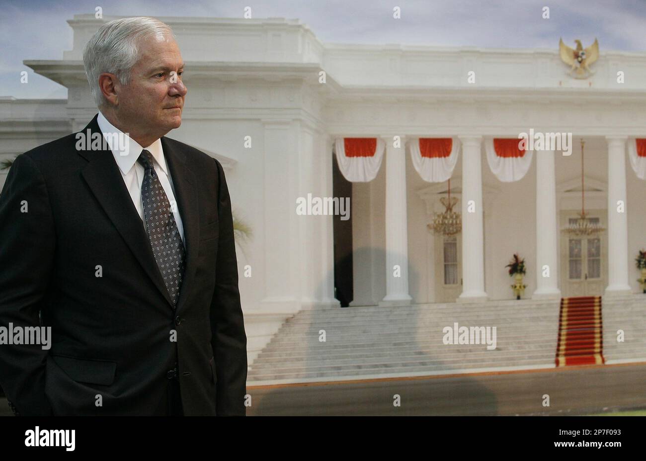 U.S. Secretary of Defense Robert Gates prepares to speak to the media ...