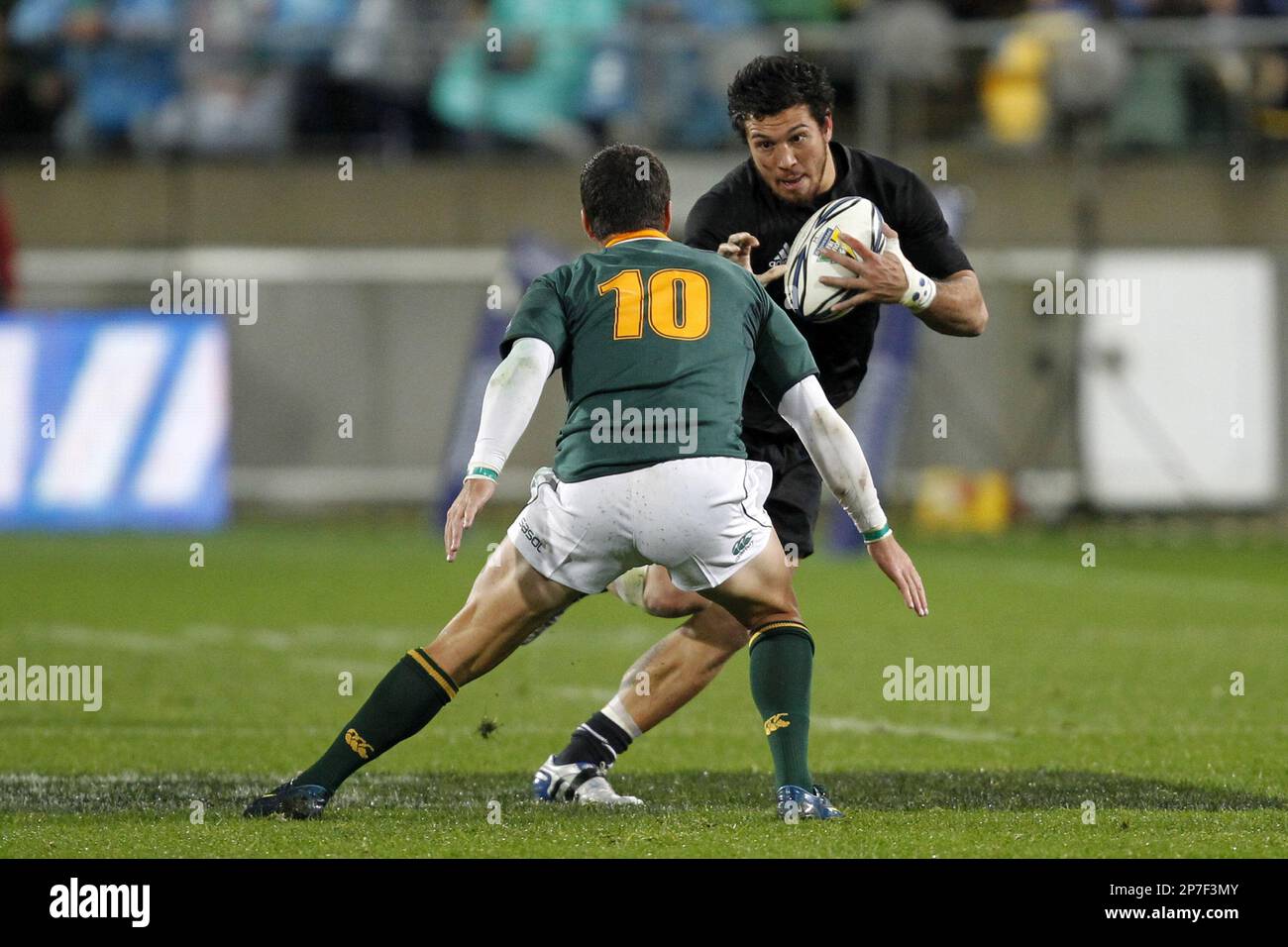 New Zealand's Rene Ranger looks to get past South Africa's Morne Steyn ...
