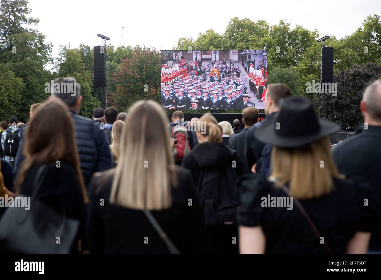 People watch the TV coverage of the late Queen Elizabeth II’s funeral ...