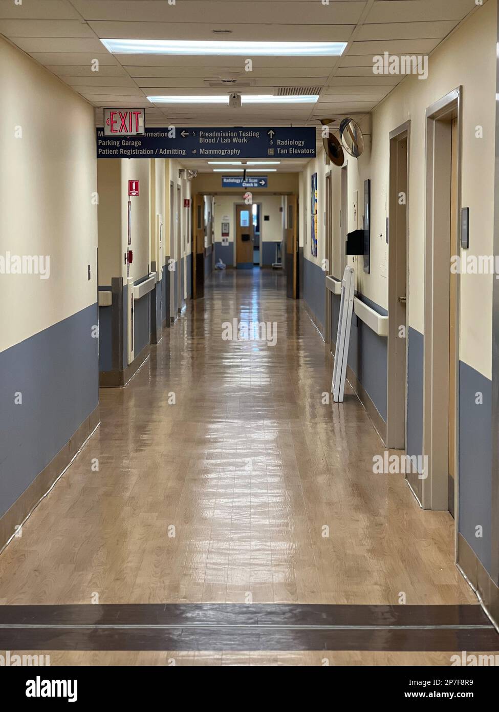 A hospital corridor in Carney Hospital in Dorchester Boston ...
