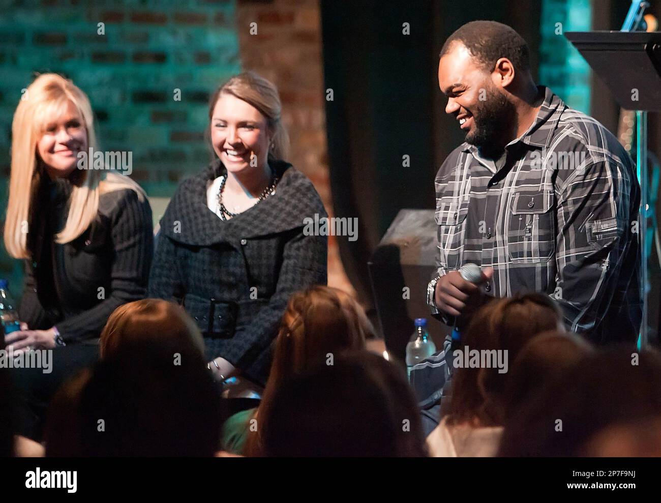 Michael Oher, right, Collins Tuohy, center, and Leigh Anne Tuohy, whose ...
