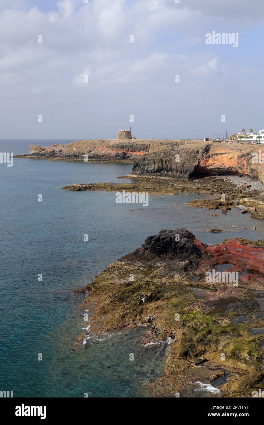 Torre Del Aguila-Castillo De Las Coloradas tower on headland with ...
