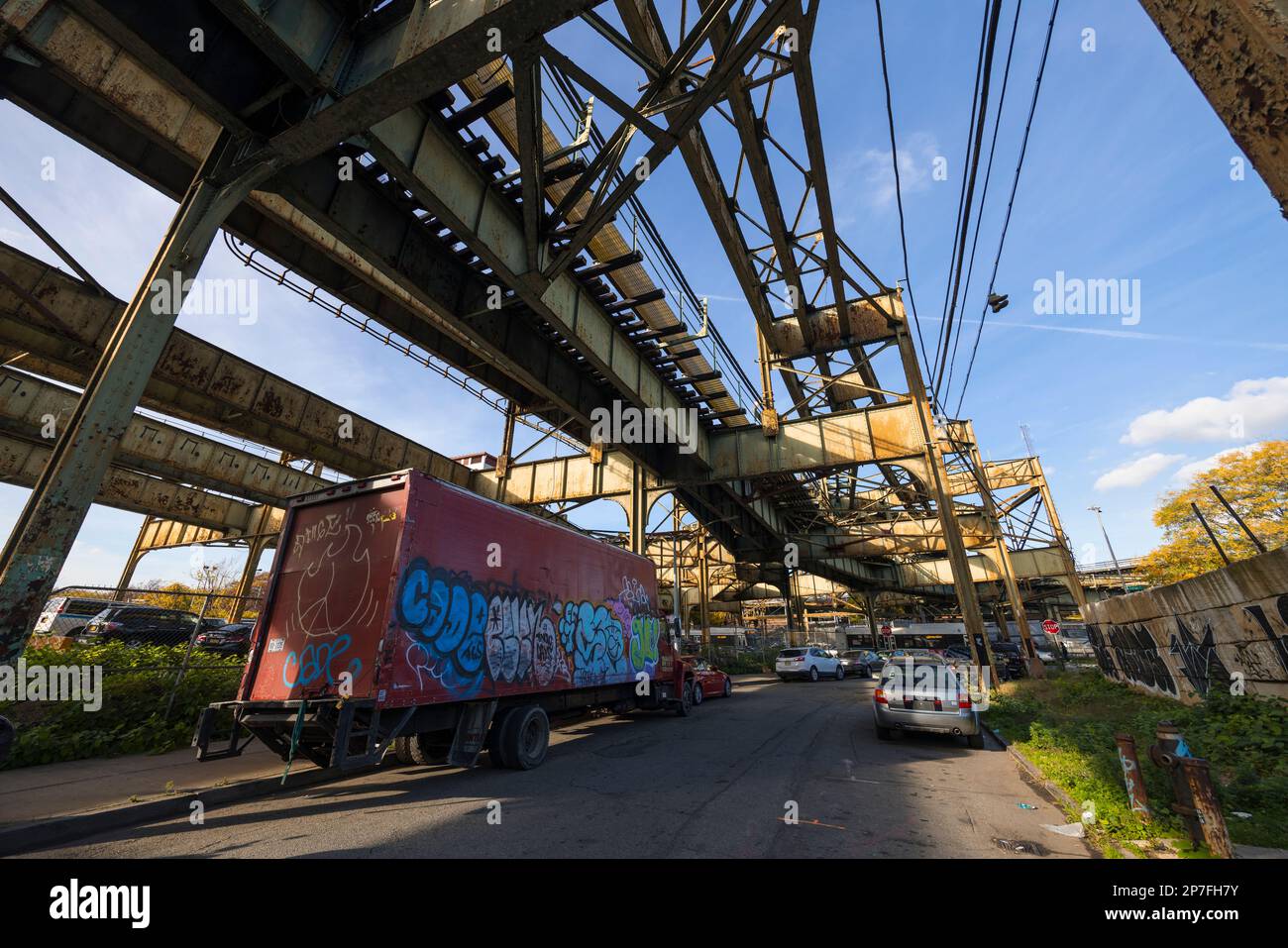 Elevated Subway Railway Track around Broadway Junction in Brooklyn, New ...