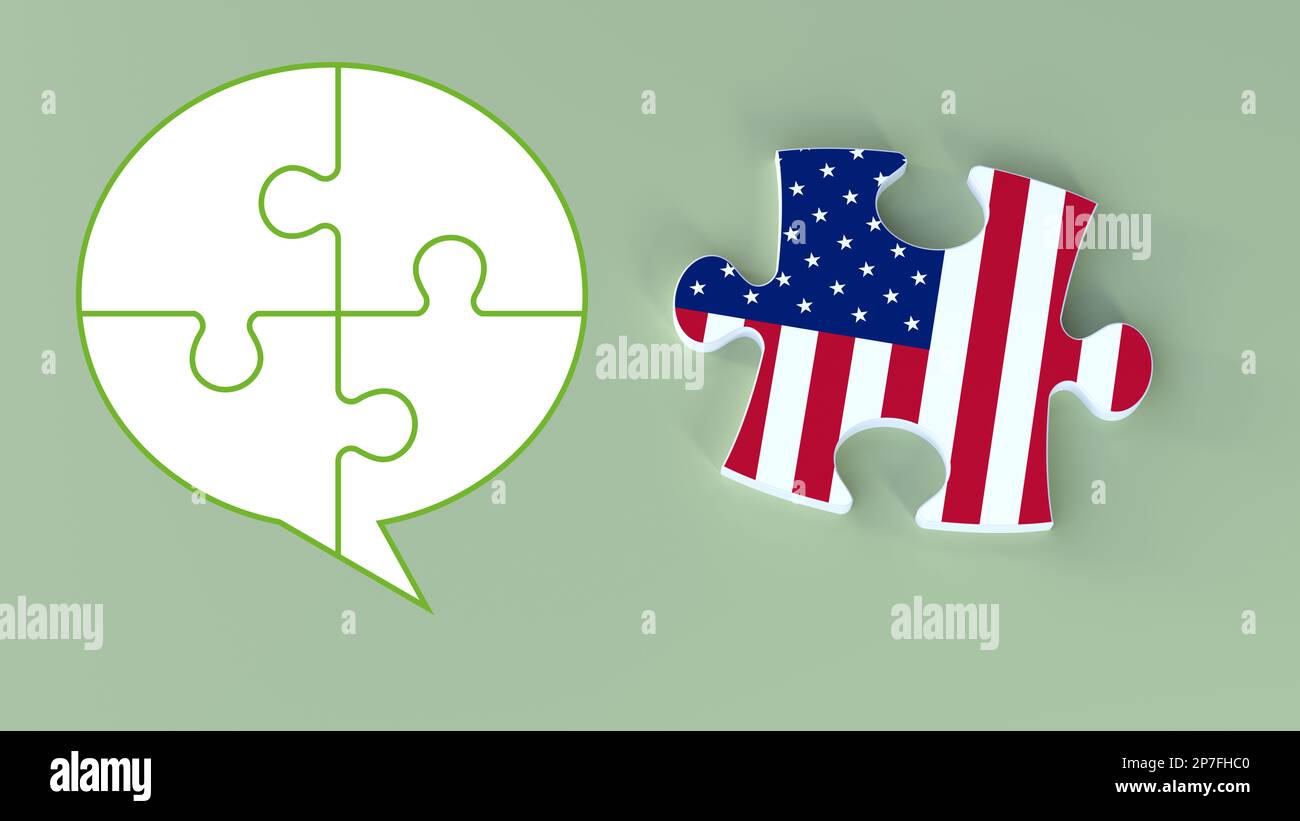 us flag and puzzle Stock Photo - Alamy