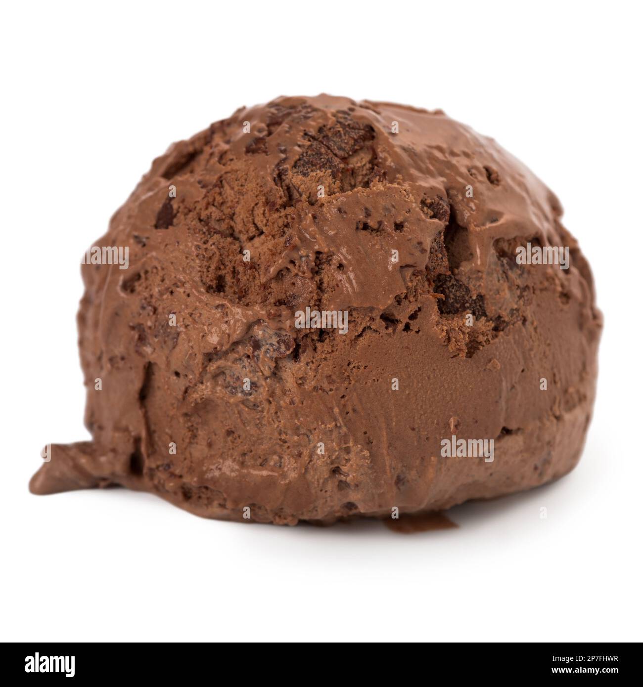 melt chocolate scoop of sundae ice cream isolated on white background ...