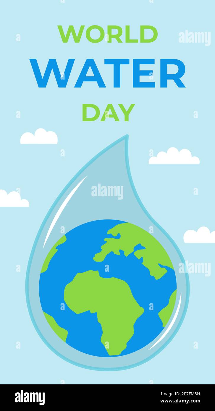 World Water Day Informing Flyer Leaflet With Earth In The Drop Ecology ...