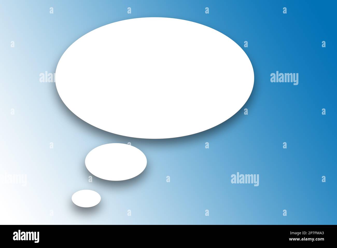 White speech bubble against blue background, 2D illustration Stock ...
