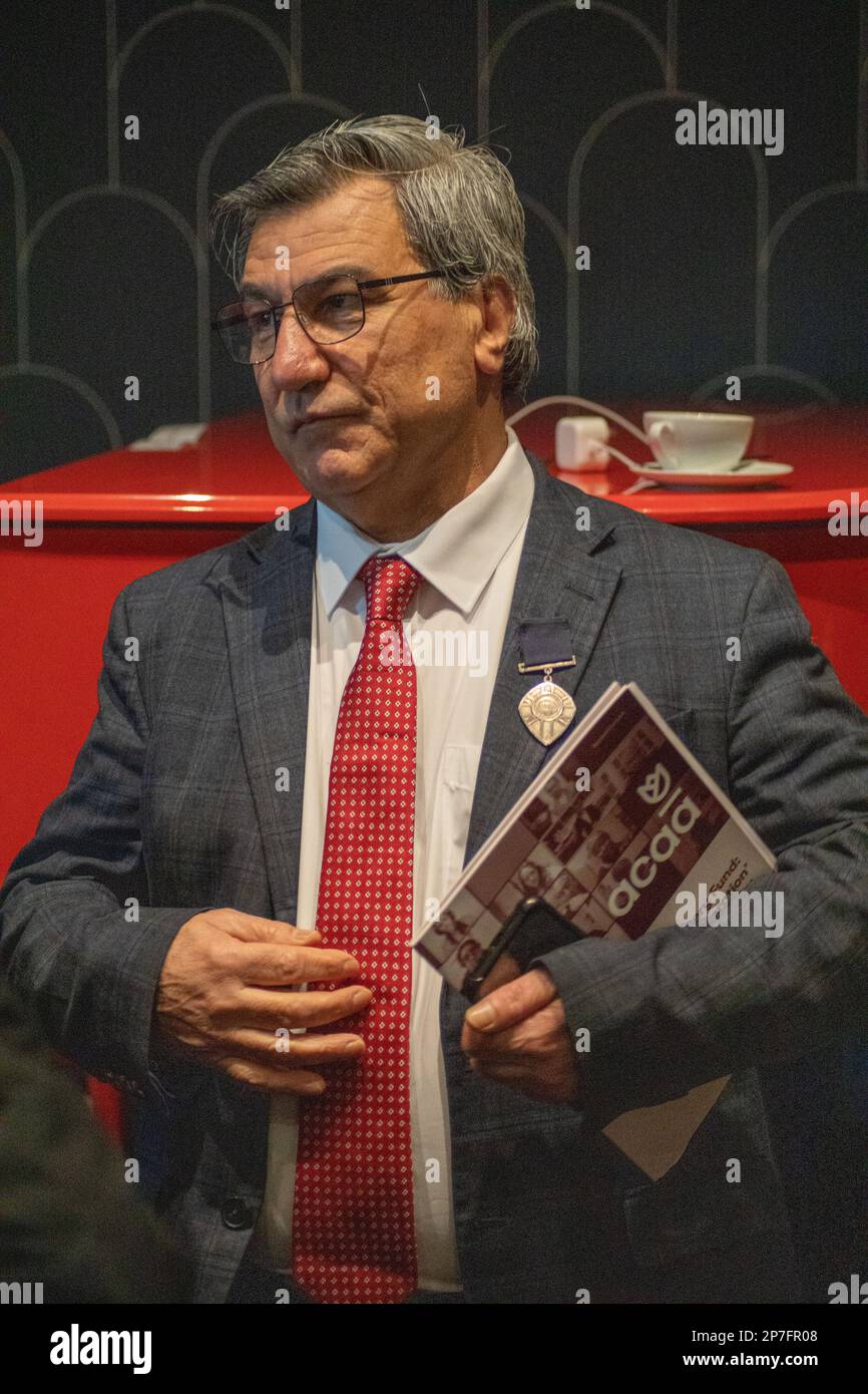 London, UK - March 8, 2023: Dr Nooralhaq Nasimi delivering a speech at ...