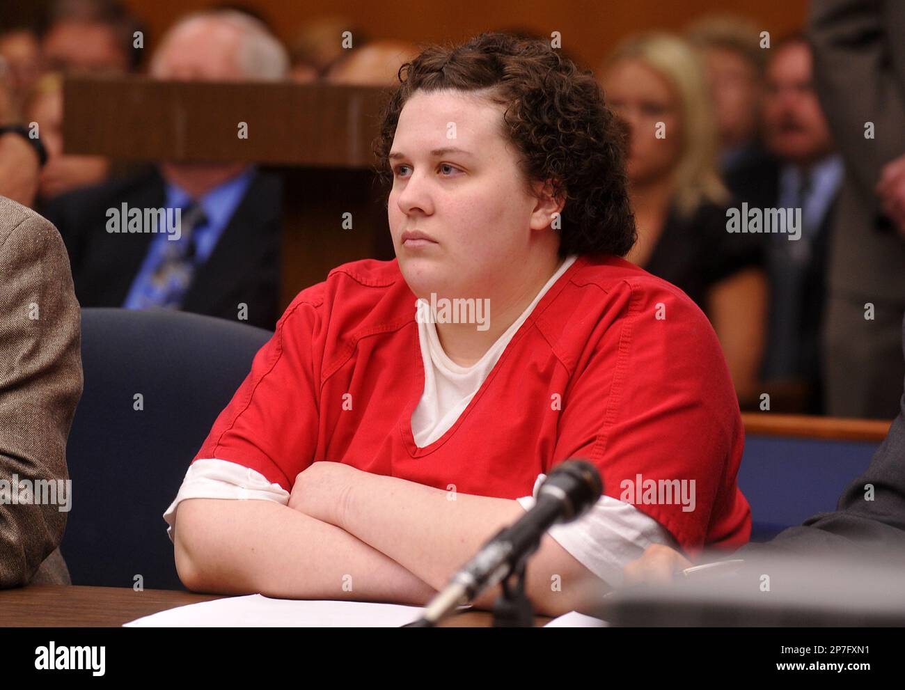 Melissa Huckaby is seated at her sentencing in the San Joaquin County ...