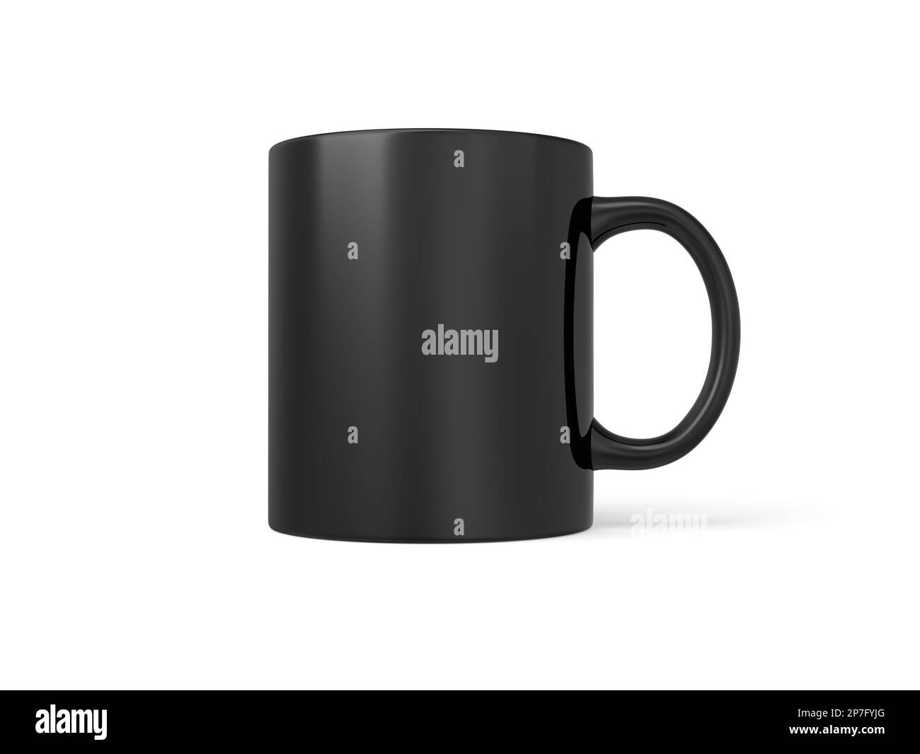 Black mug isolated on white background. 3d illustration. Single object ...