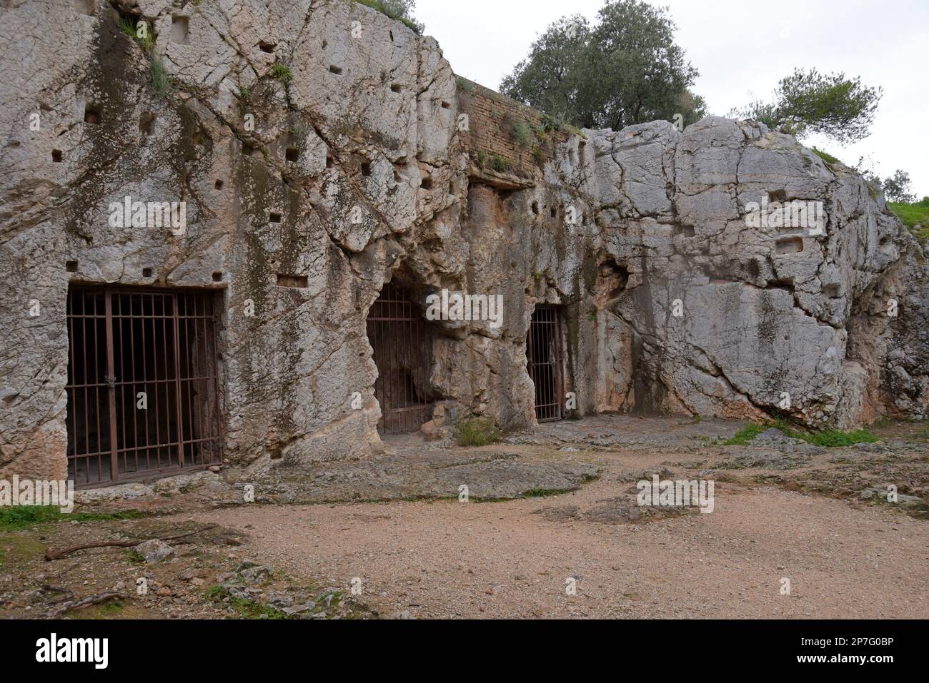 Prison of Socrates on Philoppapos Hill, where is is claimed Socrates as ...