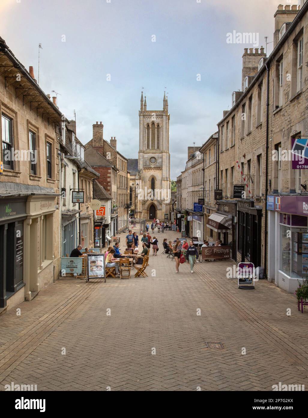 A view down Ironmonger street to the decommissioned church of Saint Michael, now converted to ...