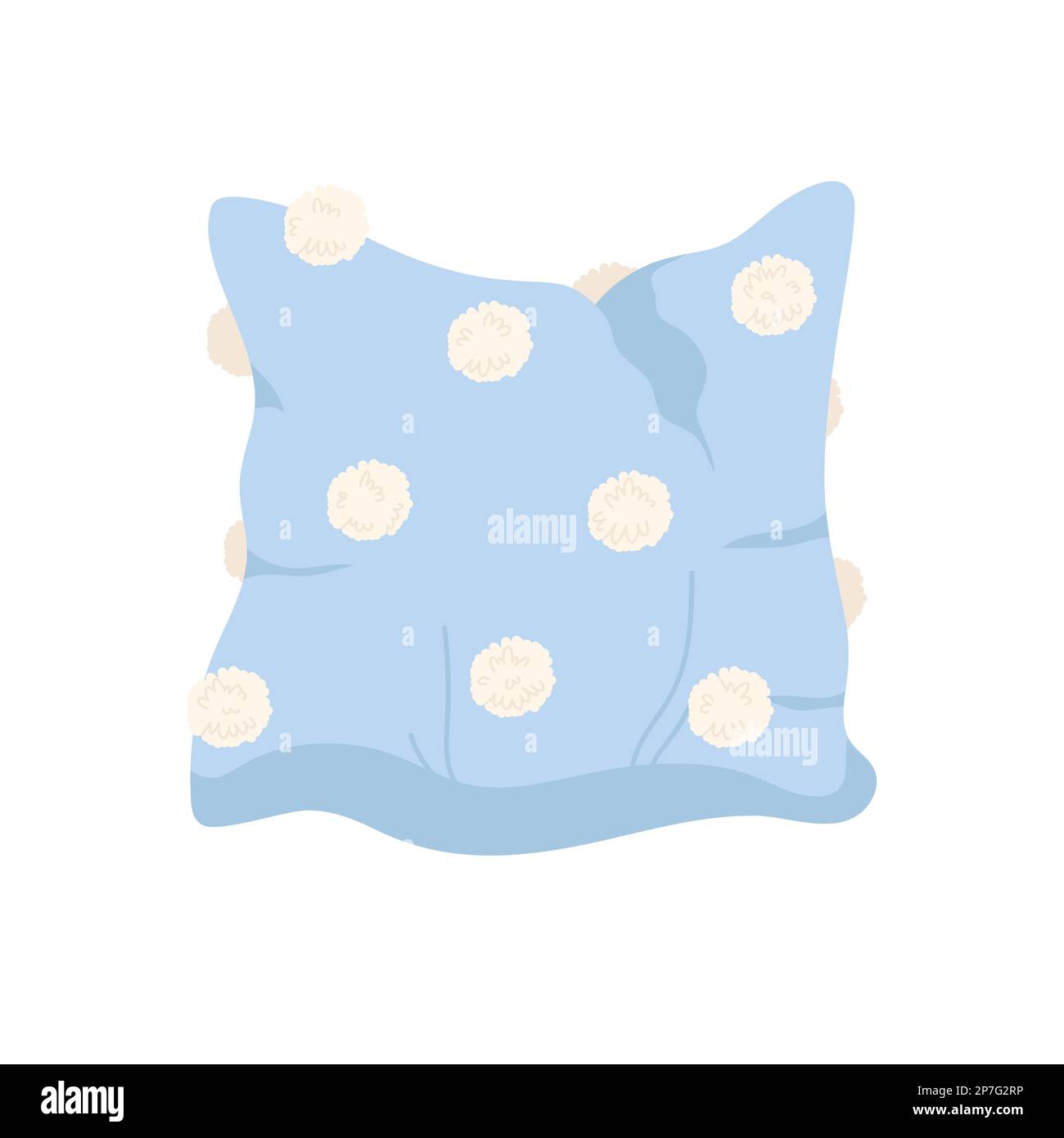Soft decorative pillow. Bedroom cushion, sleeping bed object vector ...