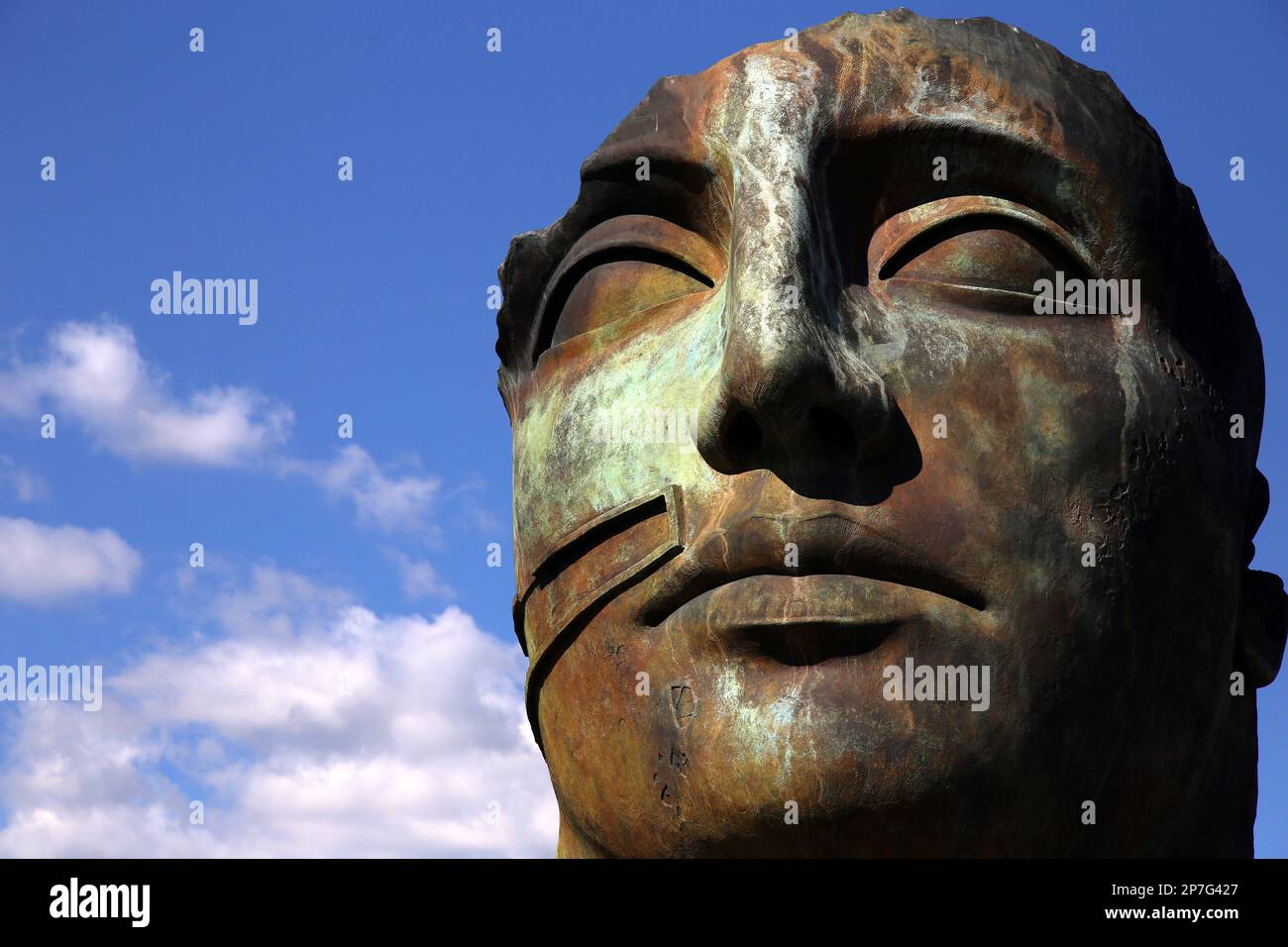 Mitoraj outdoors exhibition - Tindaro face Stock Photo - Alamy