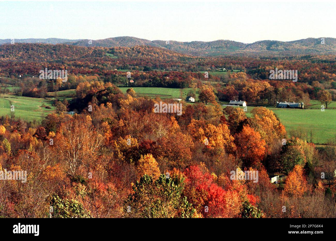 FILE - This Nov. 5, 1999 file photo shows fall foliage from a scenic ...