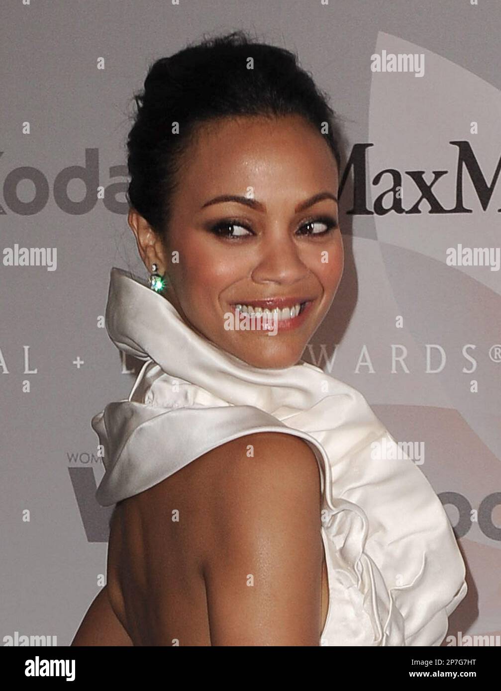 Zoe Saldana arrives at the Crystal Lucy Awards on Tuesday June 1, 2010 ...