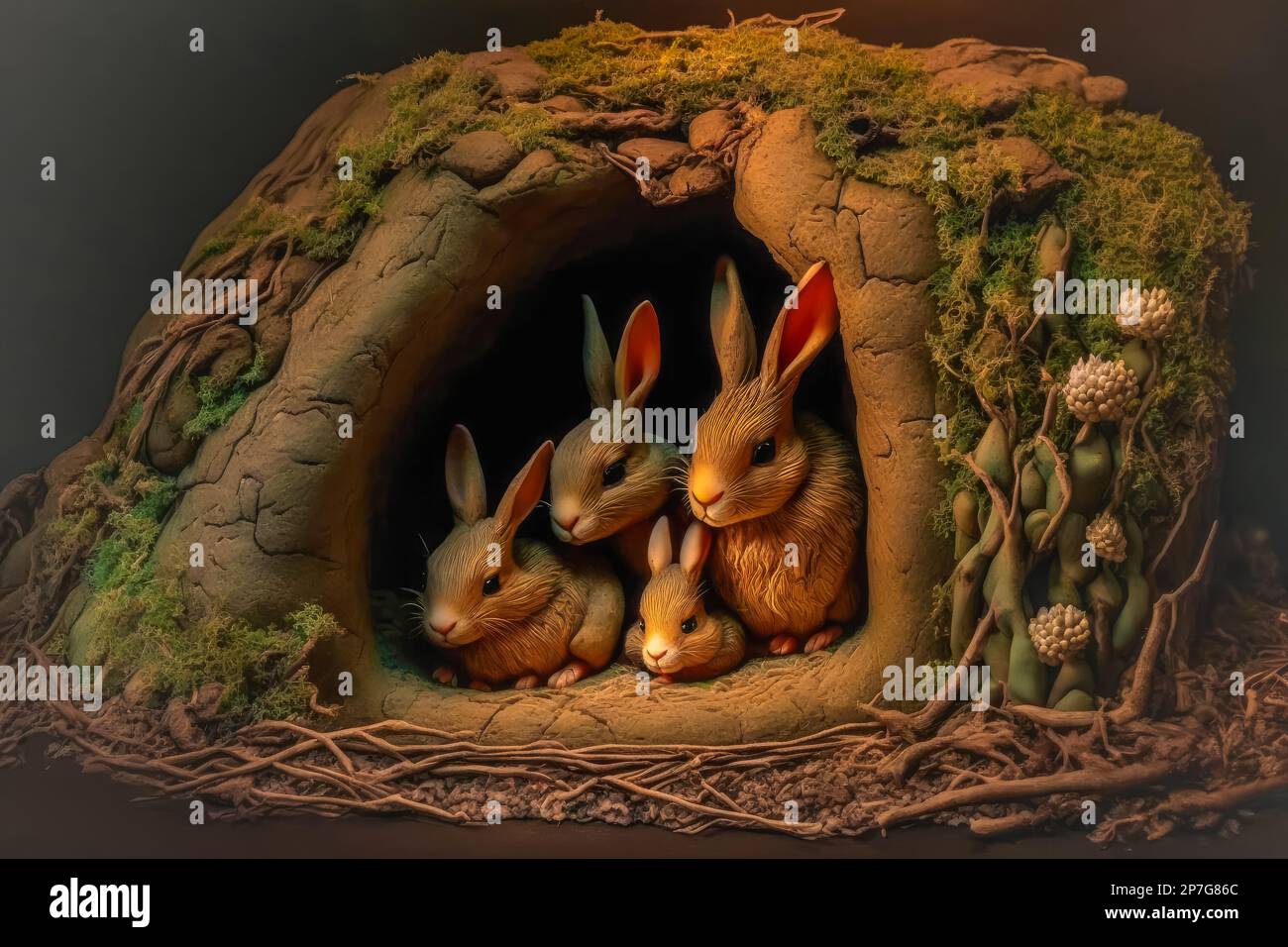 Rabbit nest offspring hi-res stock photography and images - Alamy