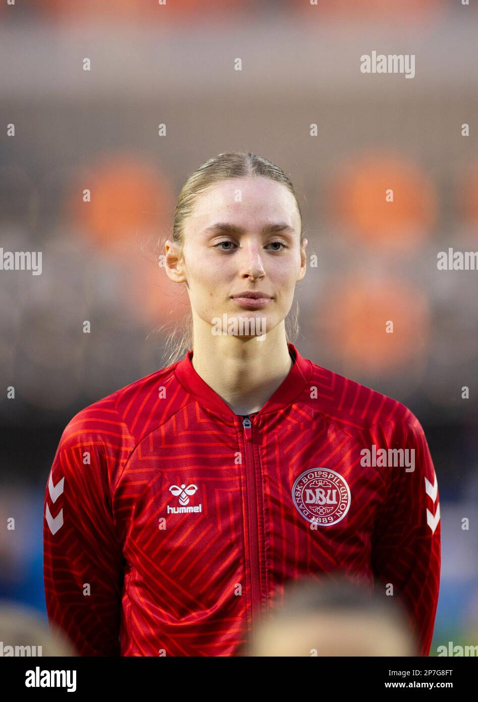 Laval, France, February 21st 2023: Goalkeeper Laura Worsoe (1 Denmark ...