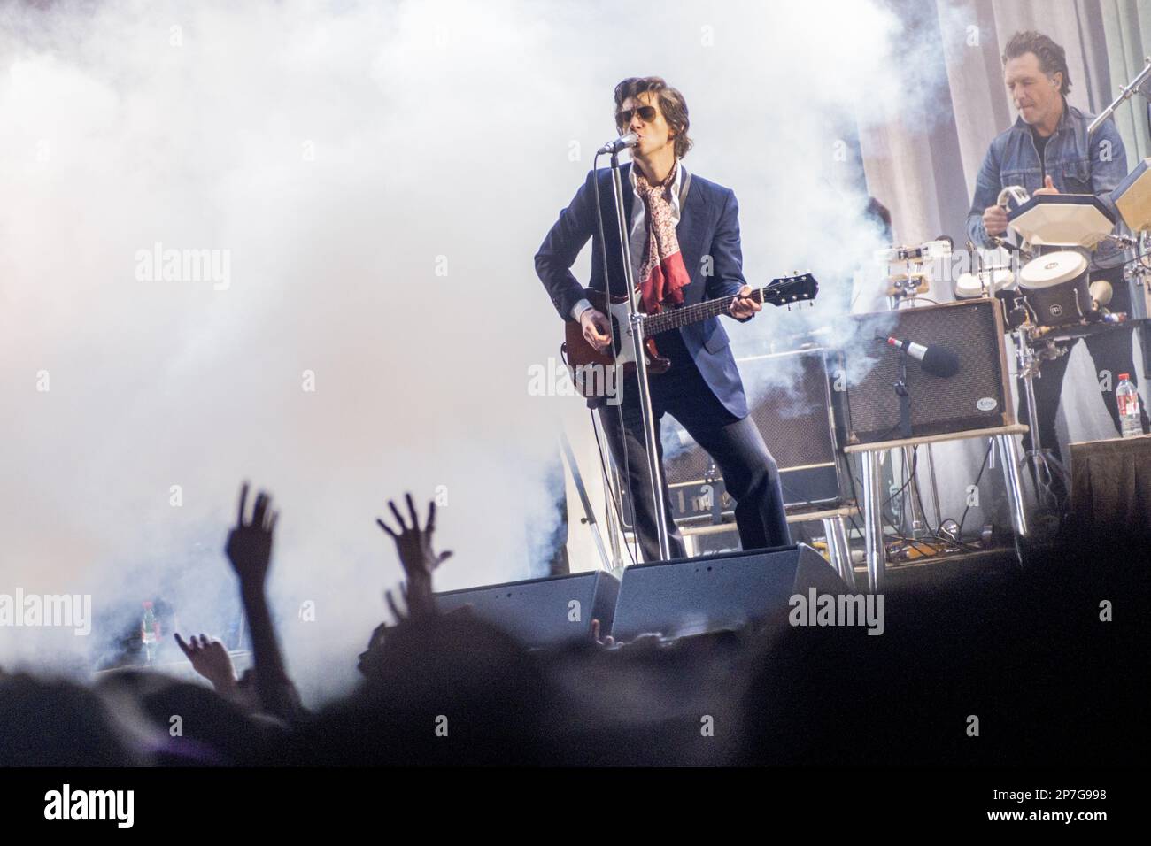Singer Alex Turner of the Arctic Monkeys performs at Clockenflap Music ...