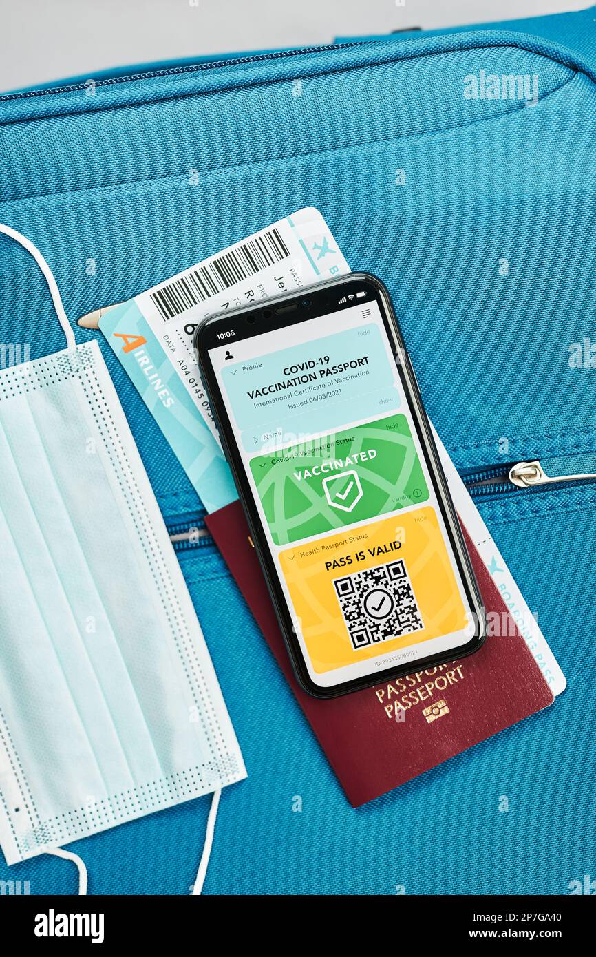 Digital covid certificate. Vaccination digital pass. Digital medical ...