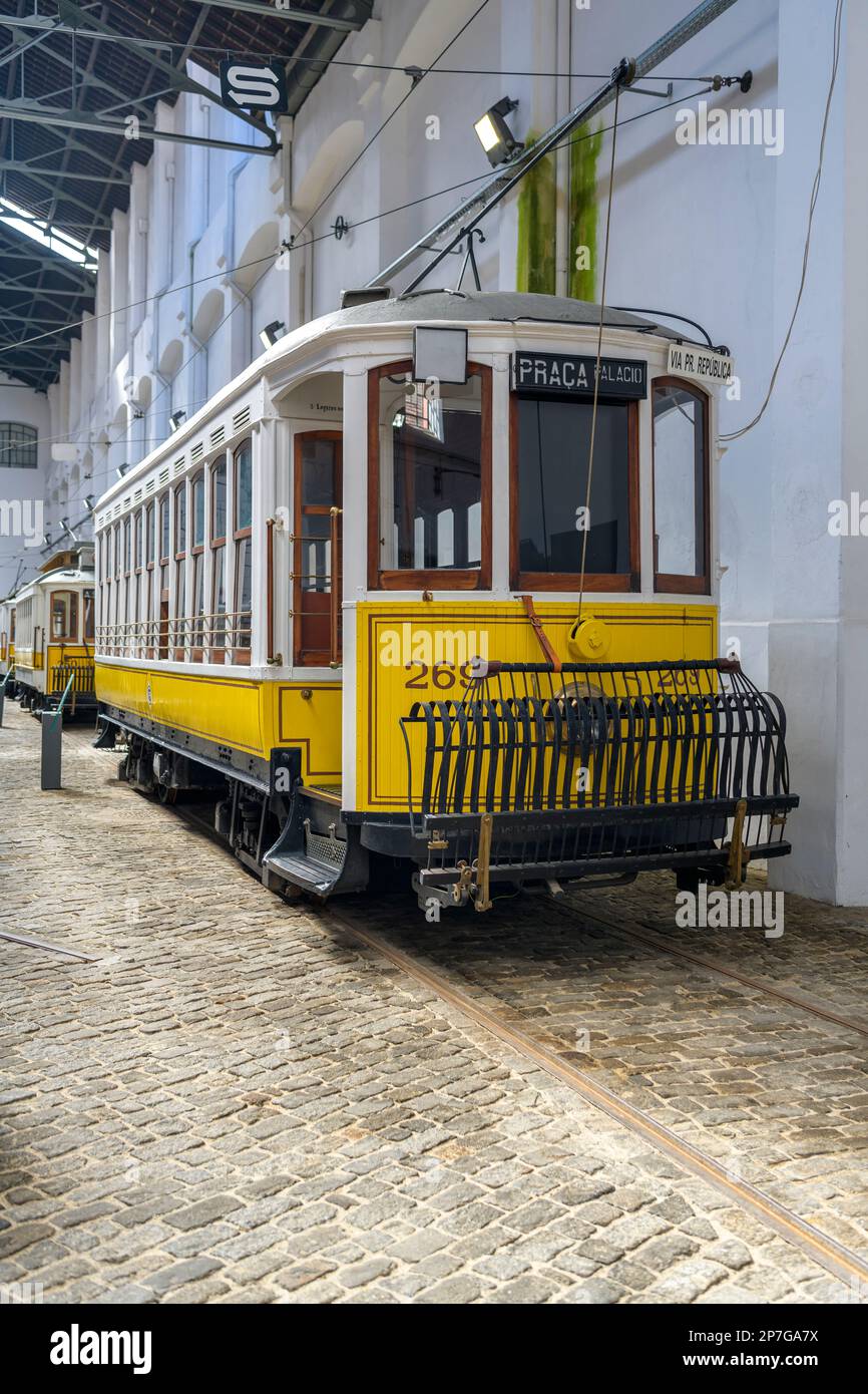 Porto Tramcar Museum - Museu do Carro Eléctrico. An old electricity ...