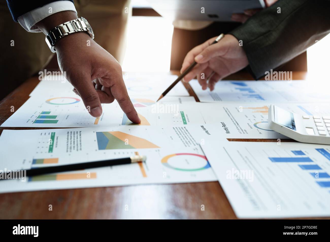 business group people meeting and discuss, plan financial budgets for ...