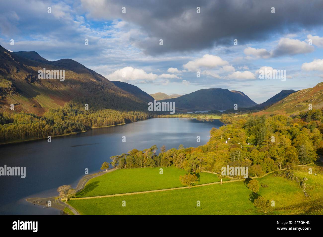 England, Cumbria, Lake District National Park. Aerial view of ...