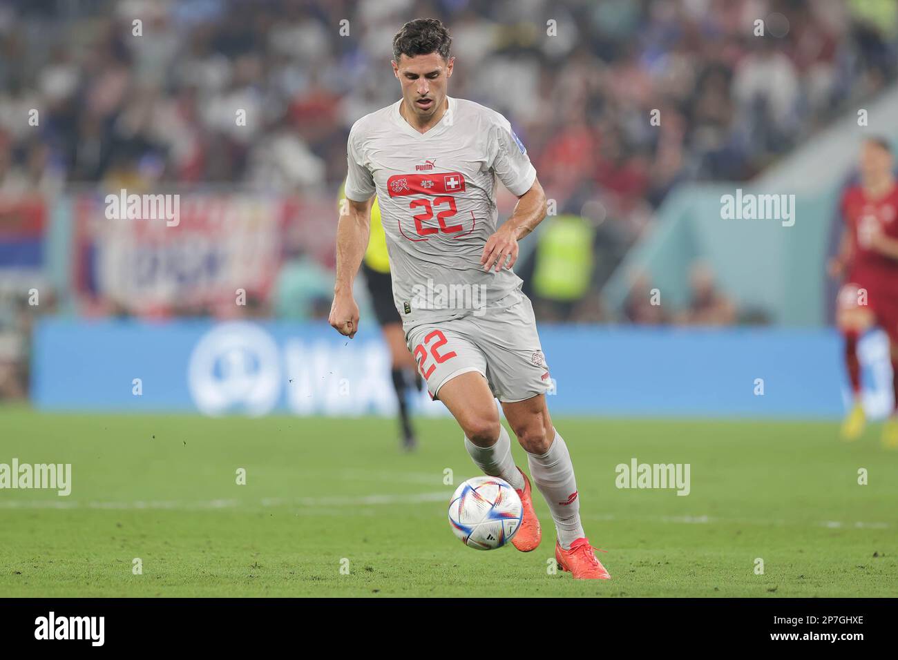 Fabian Schar of Switzerland in action during the FIFA World Cup Qatar ...