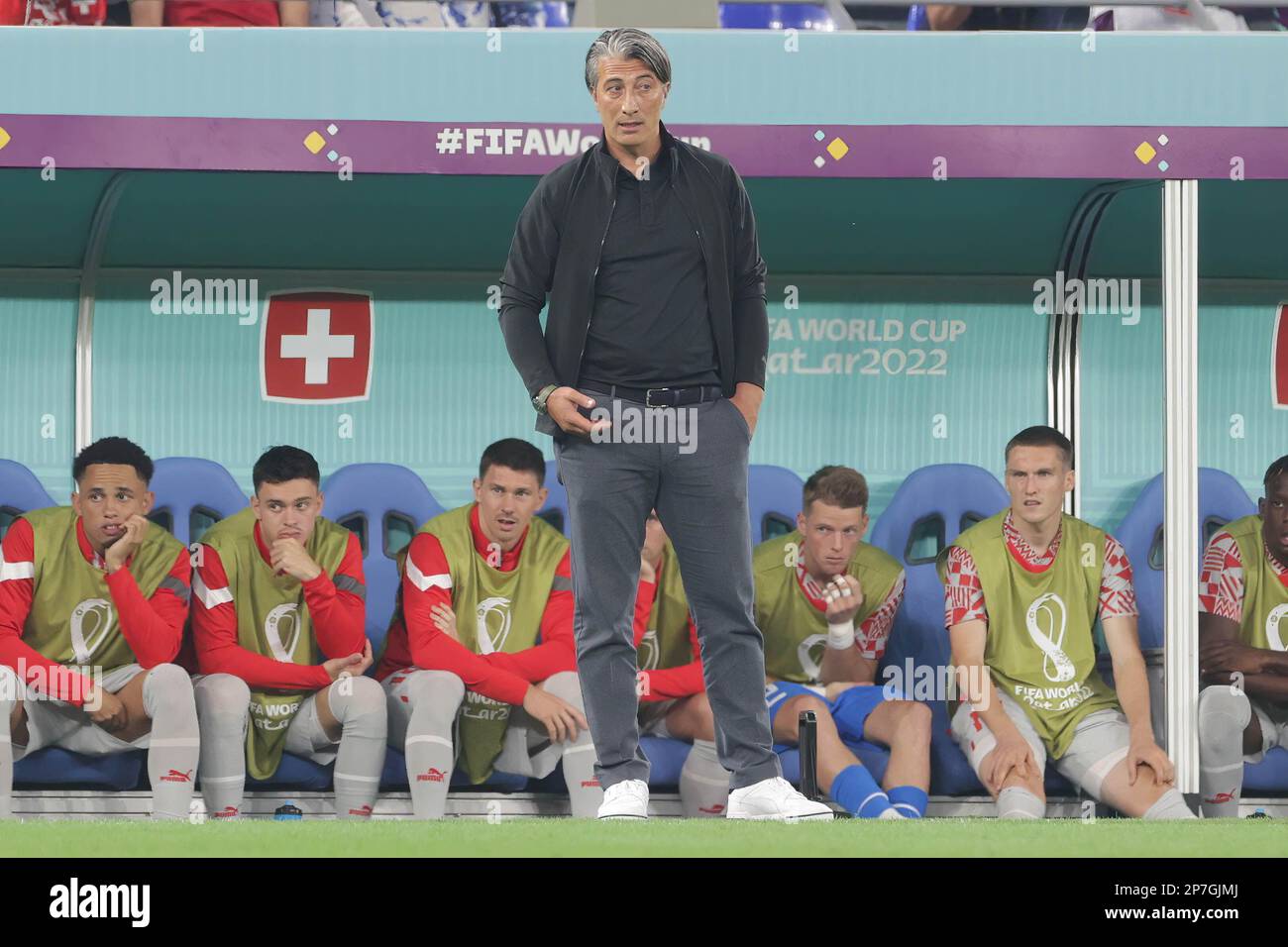 Coach Murat Yakin of Switzerland seen during the FIFA World Cup Qatar ...