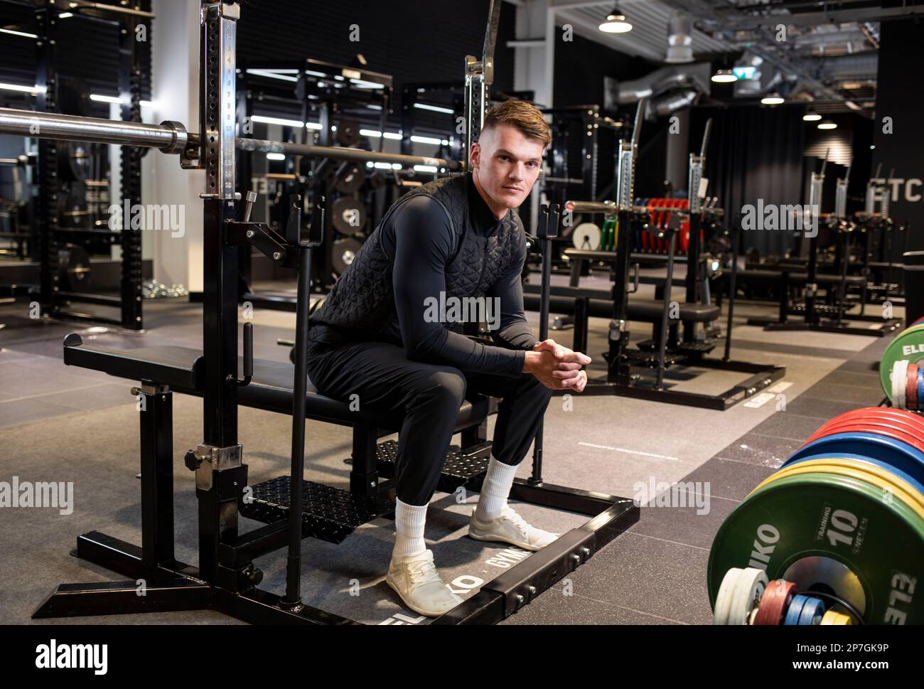 Ben Francis, founder of Gymshark. He is in the company's gym at their ...