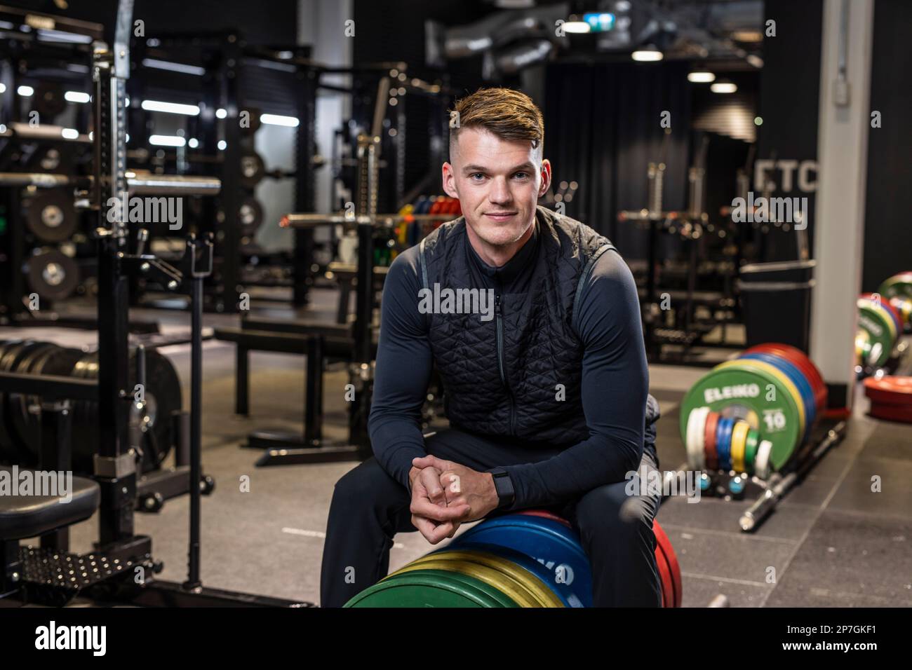 Ben Francis, founder of Gymshark. He is in the company's gym at their ...