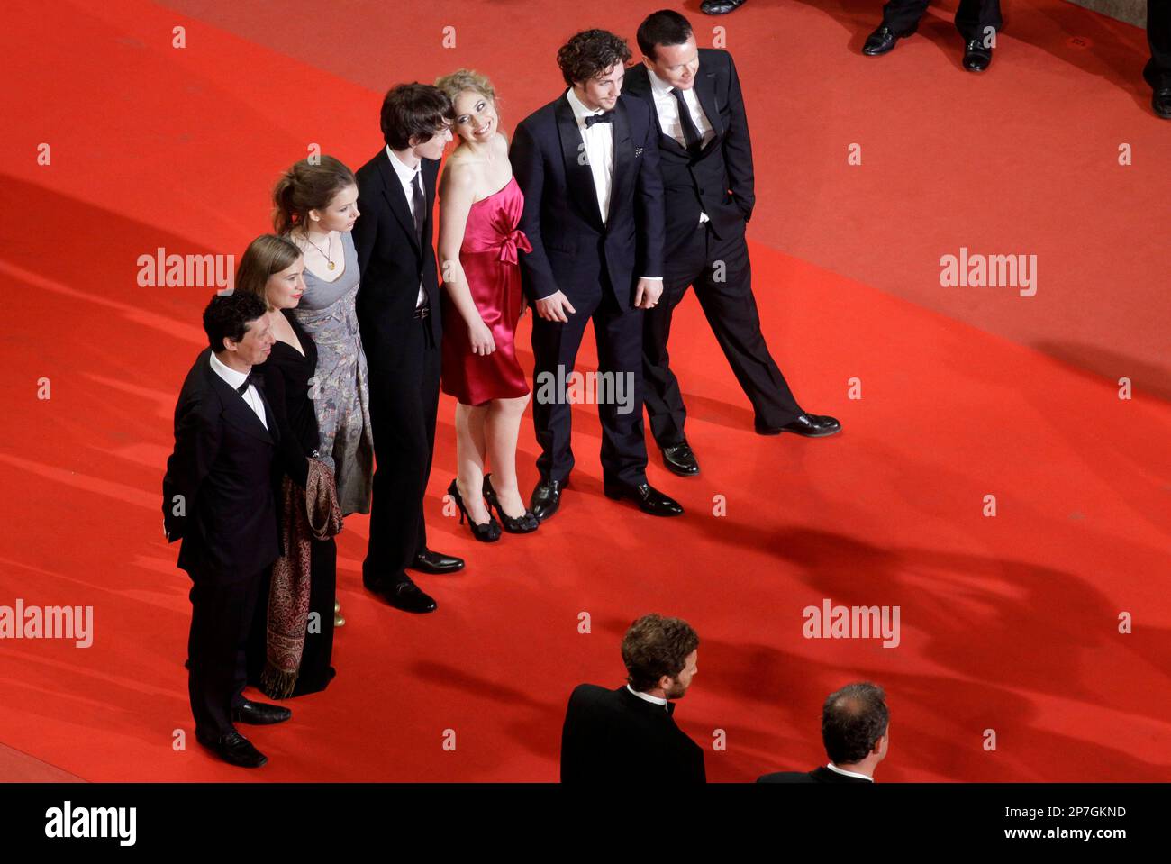 From right, writer Enda Walsh, actor Aaron Johnson, actress Imogen ...