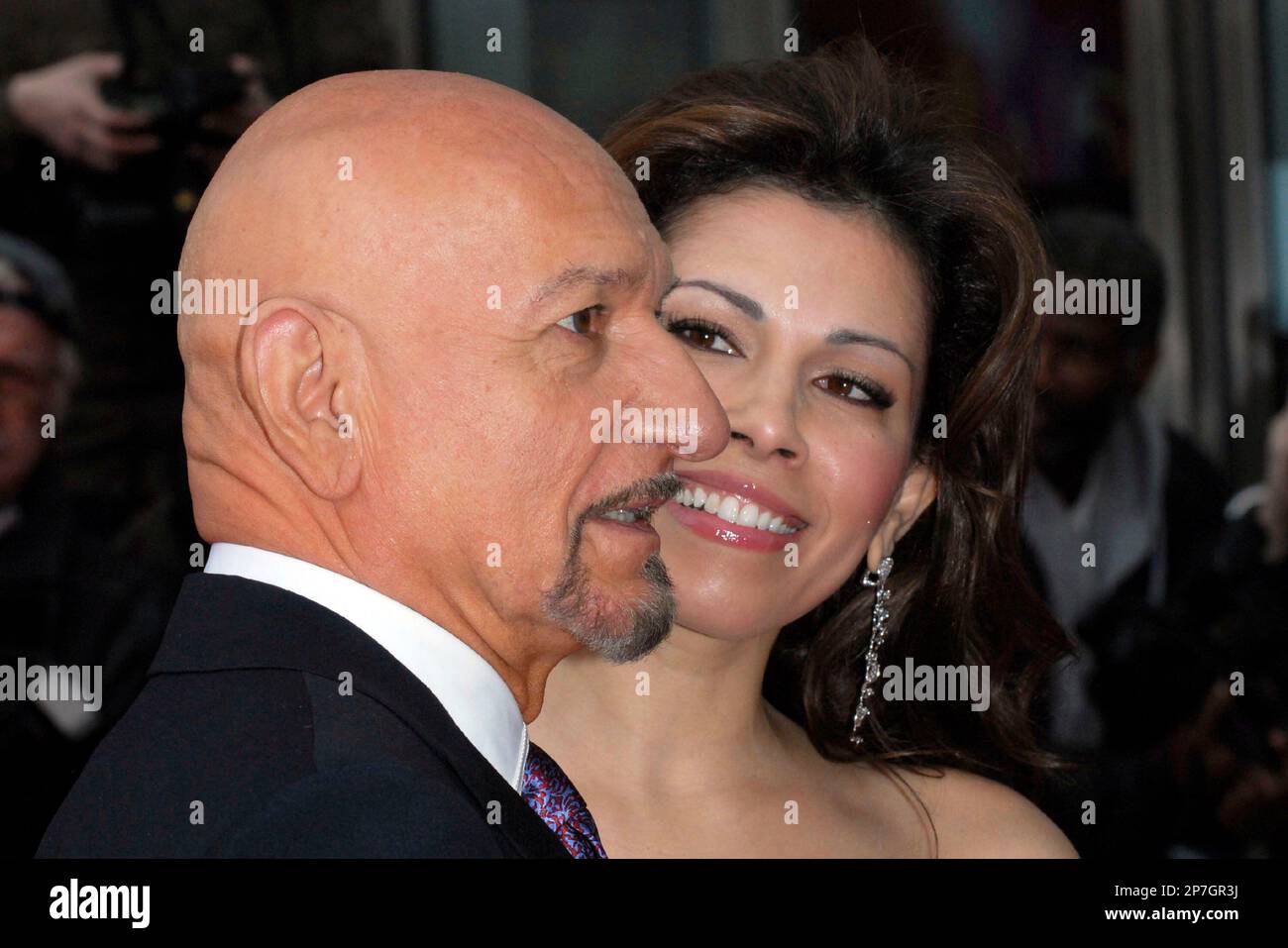 British actor Sir Ben Kingsley and wife, Brazilian actress Daniela Lavender, arrive at the world ...