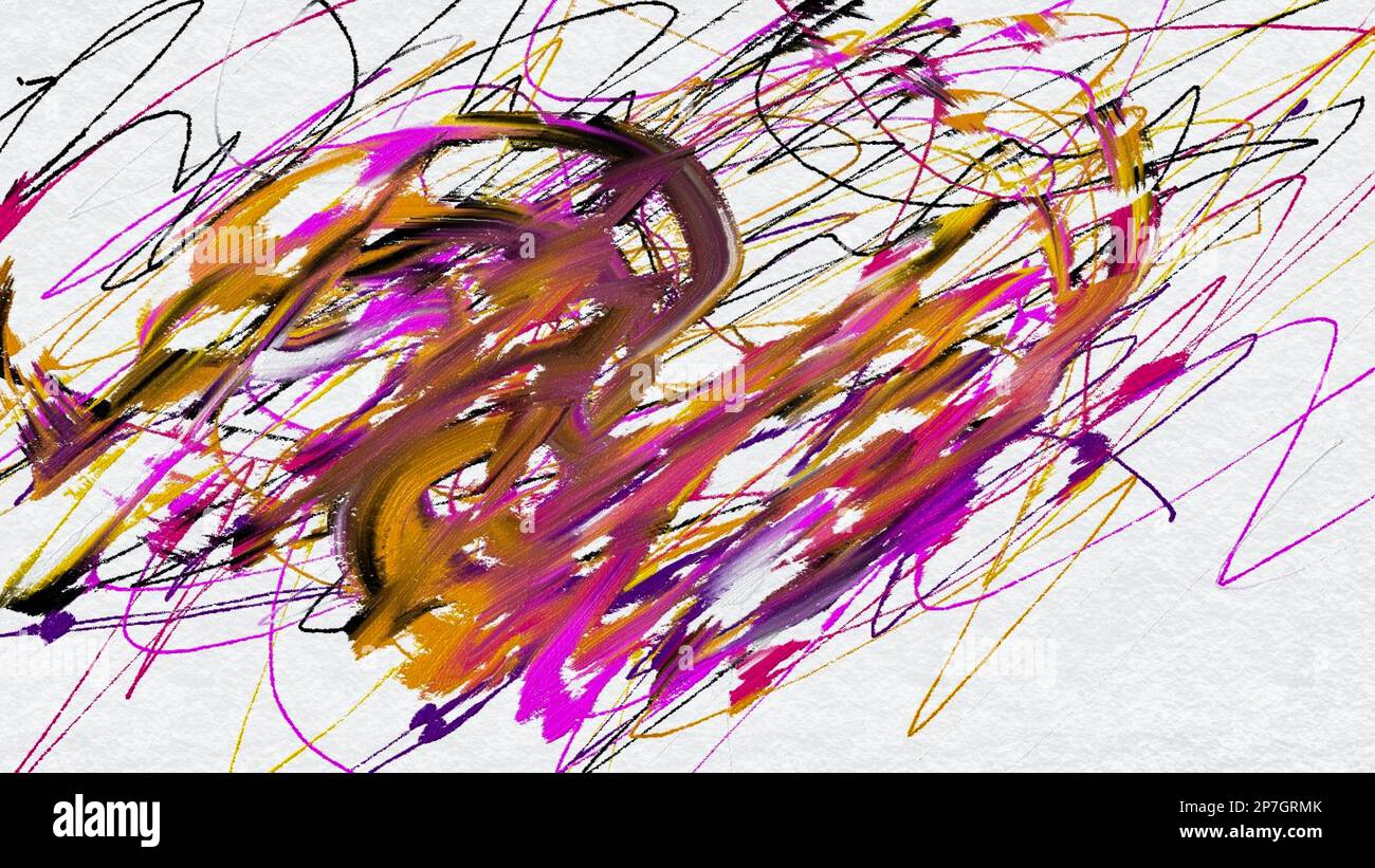 Abstract Painting with colorful lines Stock Photo - Alamy