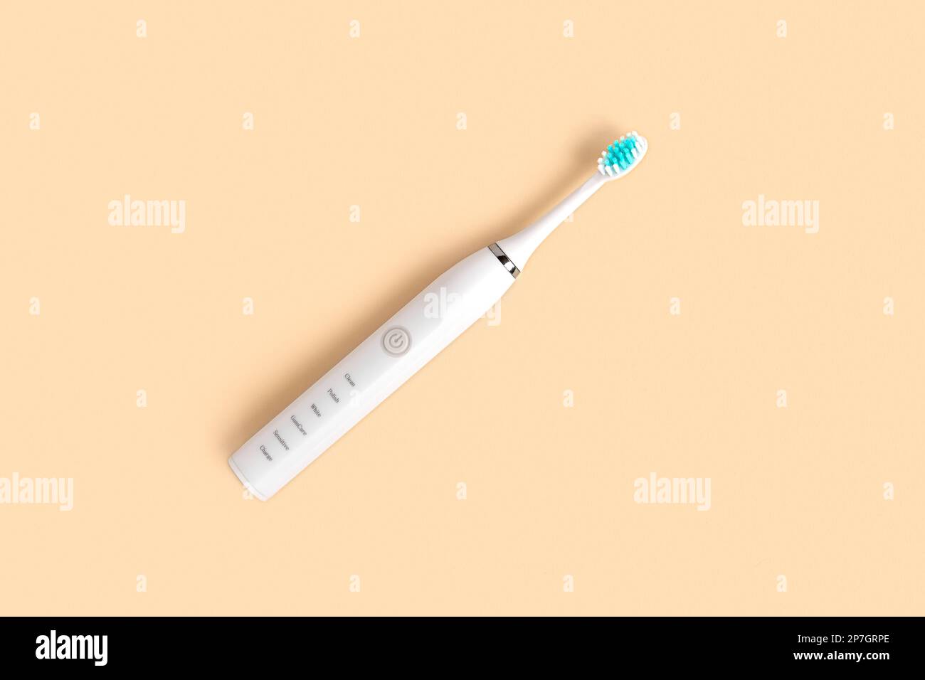 Electric Toothbrush. Top View, Flat Lay, Copy Space. Dental Care ...