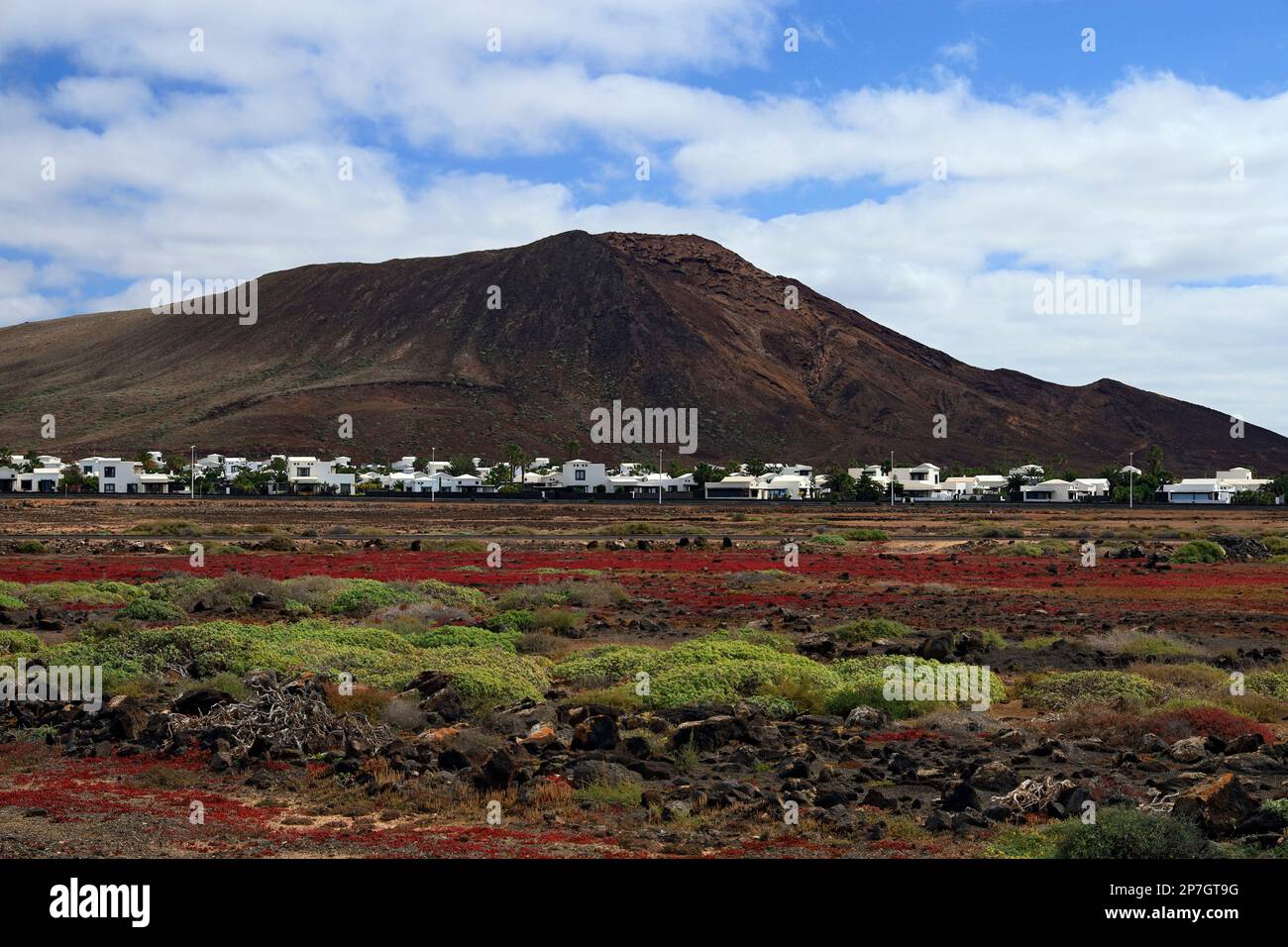 Montana Roja, Red Volcano, Playa Blanca, Lanzarote, Canary Islands ...