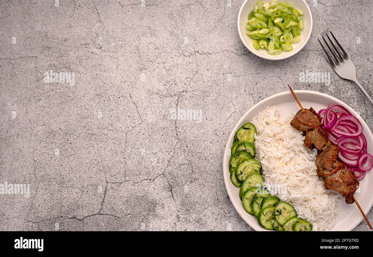 Blank food photography of grilled meat, kebab, bbq, roasted, pork, lamb ...