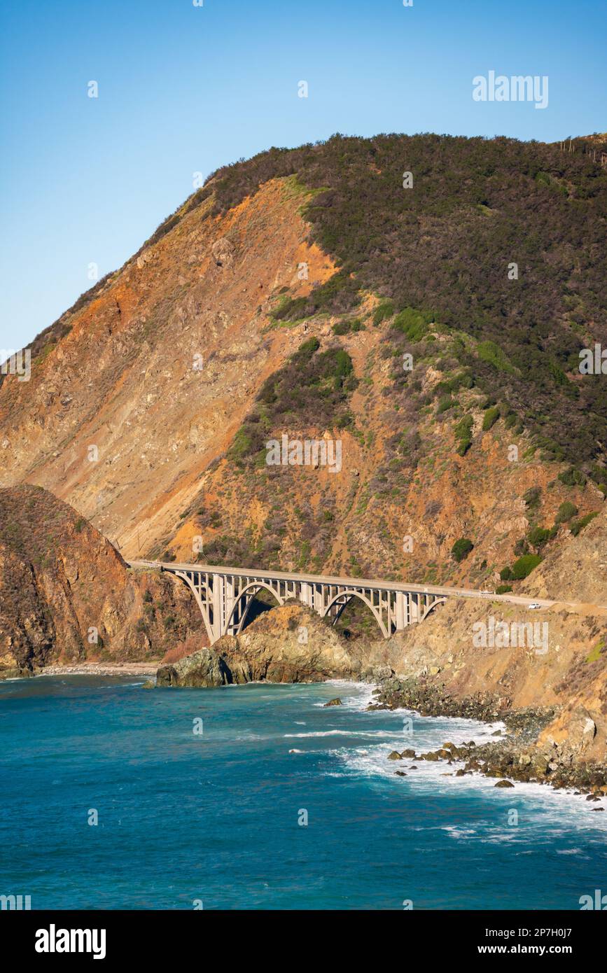 Summer Day at Big Sur with a View of the Bixby Caynon Bridge and ...