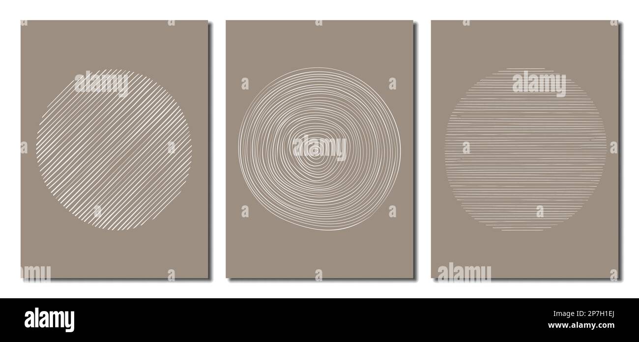 card or poster templates with abstract handdrawn circular elements ...