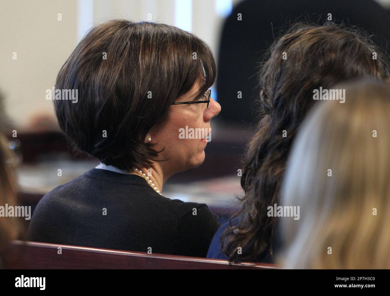 Carman Alenson, mother of stabbing victim James Alenson, sits in the ...