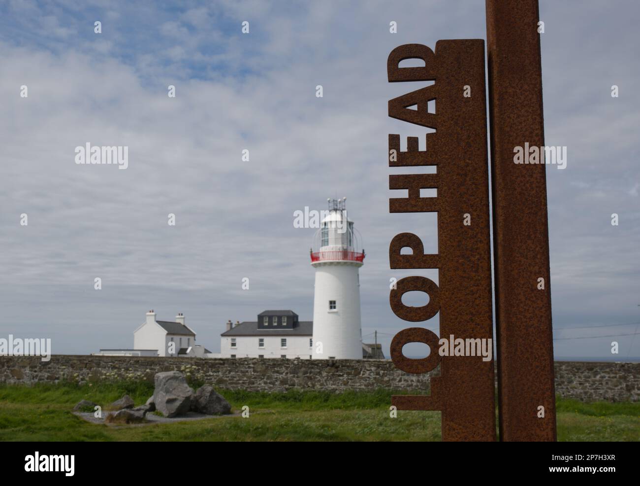 Wild Atlantic Way discovery point sign at Loop Head Lighthouse EIRE ...