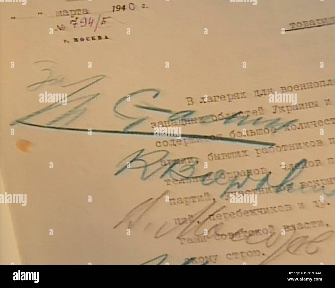 In this image taken from Rossia 1 television channel, a March 1940 ...